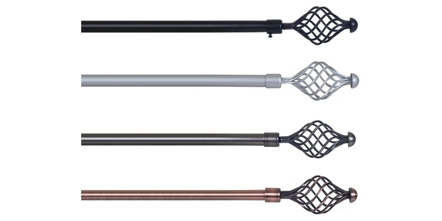 3/4"Twisted Curtain Rod 48"-84"-4 Colors