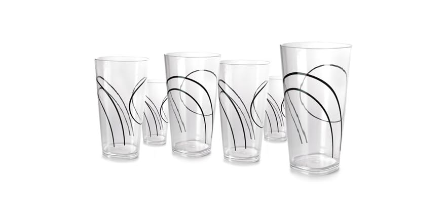19oz Acrylic Square Glass 6pc set