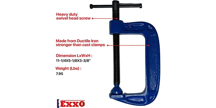 EXXO 3pc Heavy Duty C Clamp Set