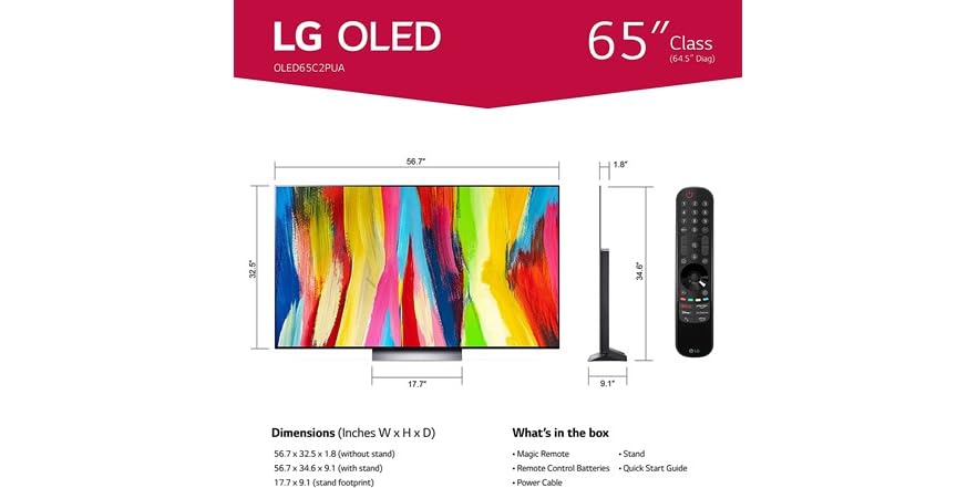 LG C2 Series OLED Smart TV (Refurbished) **STAND NOT INCLUDED**