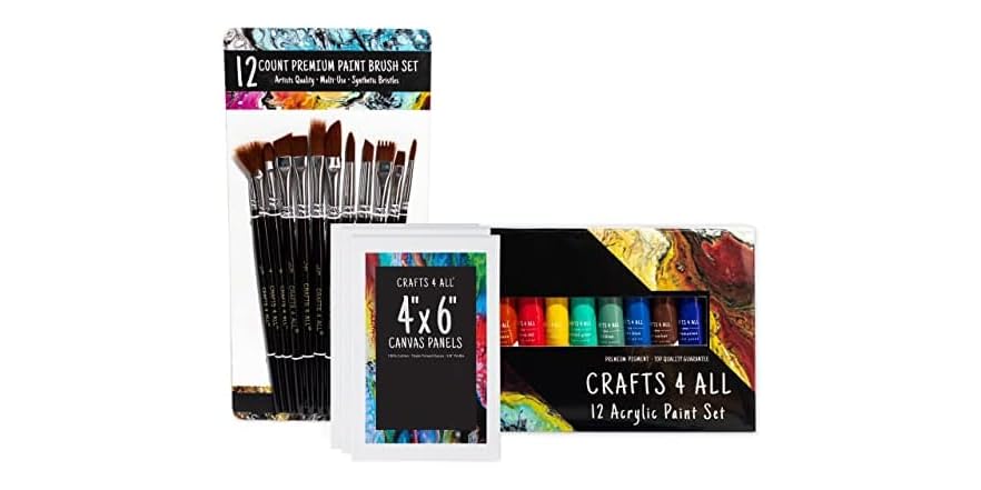 28 Piece Acrylic Paint Set Kit (2 Pack)