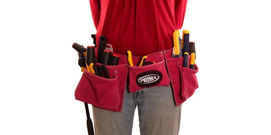Graintex 8-Pocket Pink Leather Tool Belt