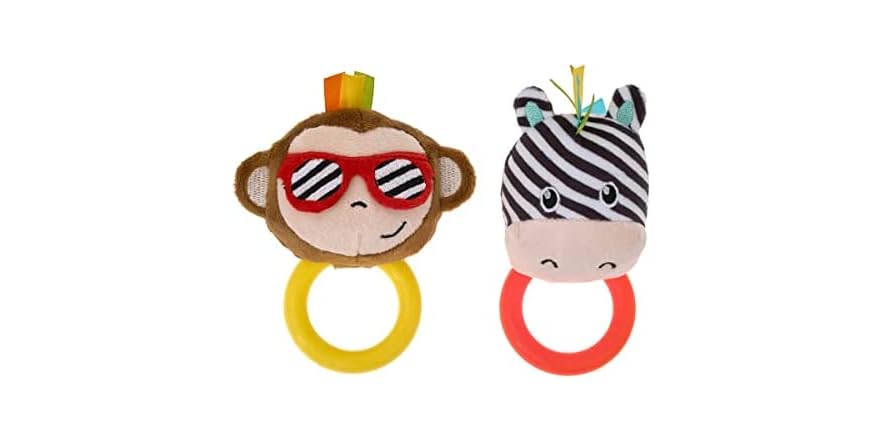 Sassy Baby Monkey Zebra Teether Rings