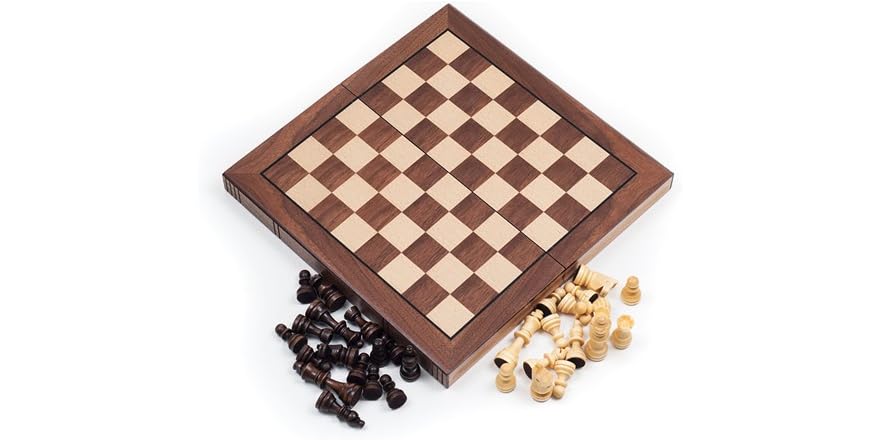 Trademark Walnut Book Style Chess Board