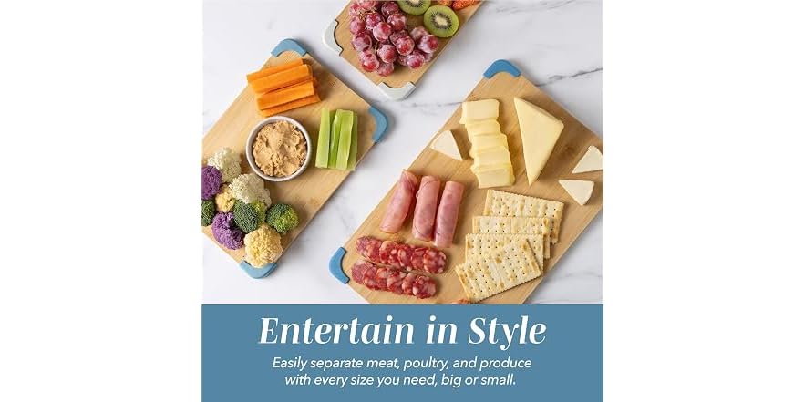 COOK WITH COLOR Non-Slip Cutting Board Set Light Blue