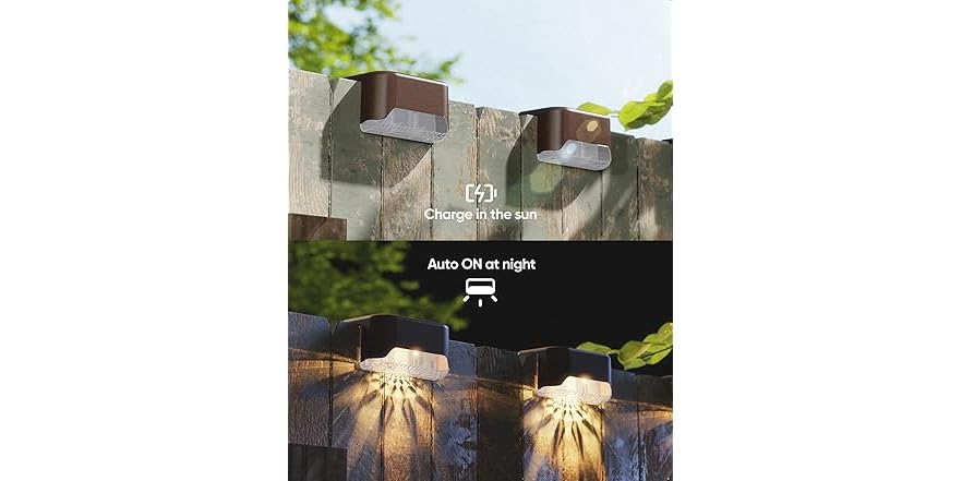 JACKYLED Solar Fence Lights, 16 Pack