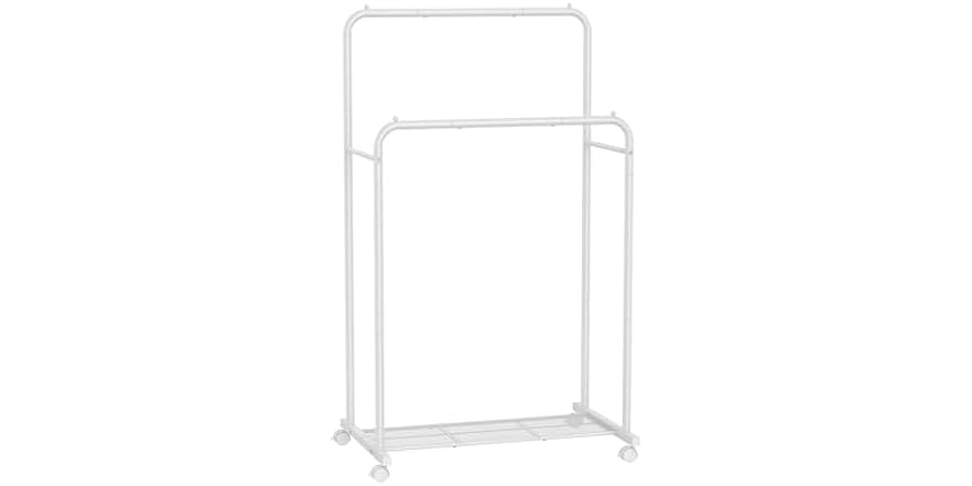 SONGMICS Double-Rod Rack w/ Wheels
