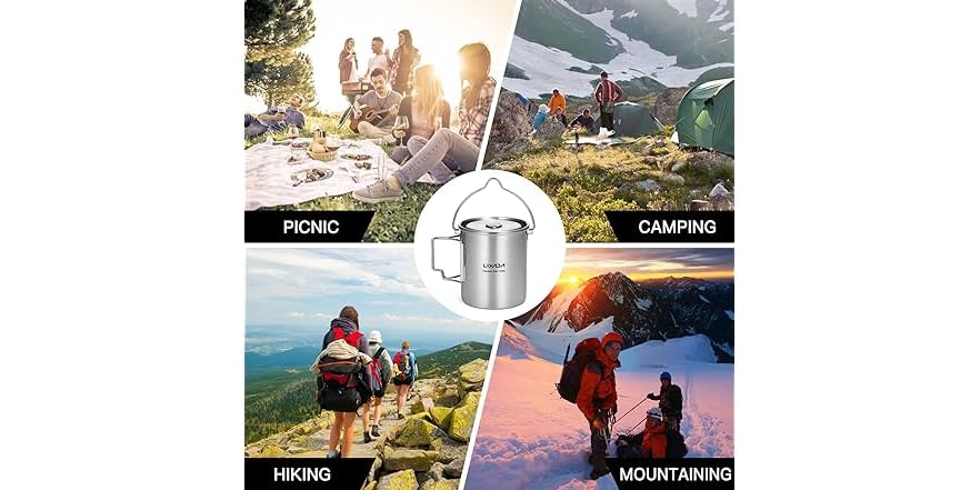 750ml Stainless Steel Camping Cup Pot