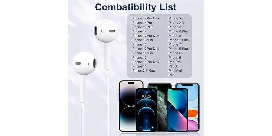 2-PK Ear Pods Compatible with iPhone