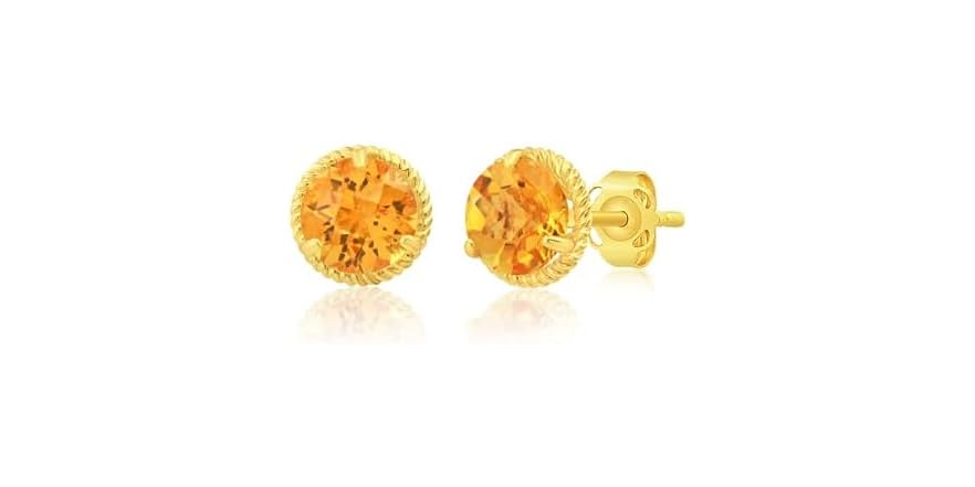 Max+Stone 14k YG 6mm Roped Stud Earrings