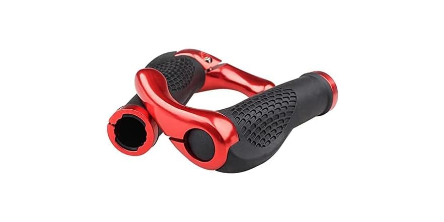 Bicycle Handlebar Grips Ring Clamps Red