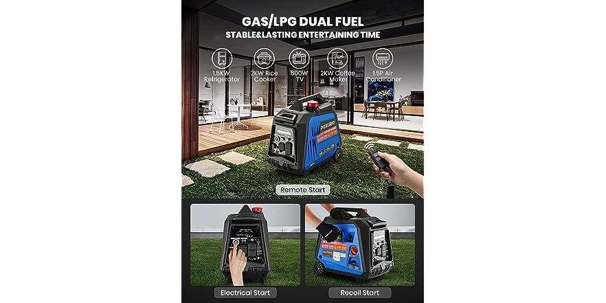 POXURIO Portable Inverter Generator 4000W