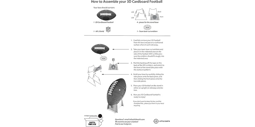 NFL Cardboard 3D Football