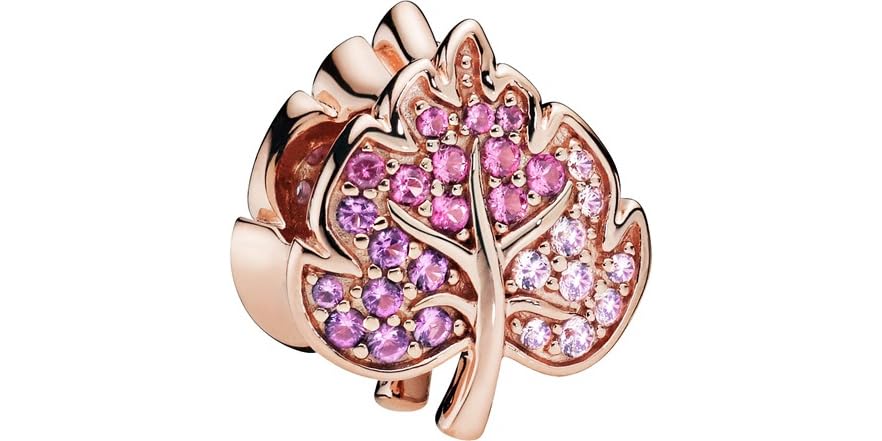 Pandora Sparkling Pave Leaf Rose Charm