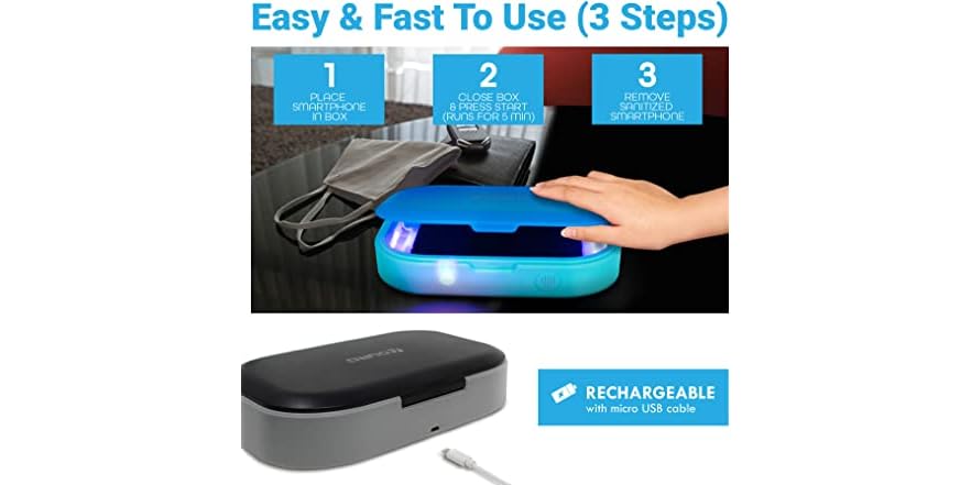 Aduro Phone Sanitizer Box U-Clean UV Light Sanitizer Box