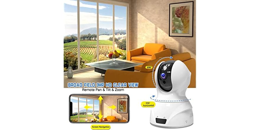 Syeh Security Camera 1536P Pet Camera Wireless WiFi Home Cam (Open Box)