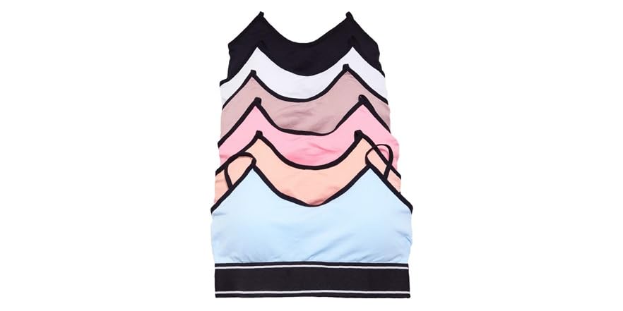 Seamless Bralette w Elastic Underbust Band 6P