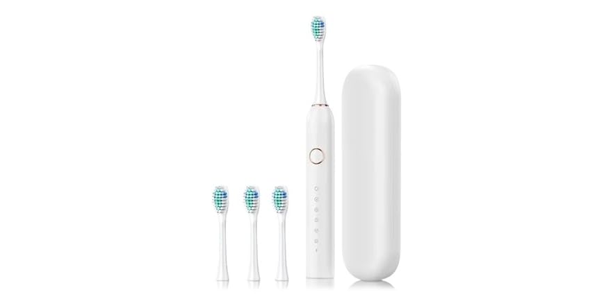 RG Electric Toothbrush With 4 Brush Heads -Choose Color
