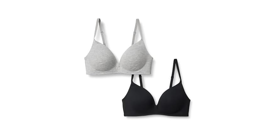 Amazon Essentials Womens Cotton Jersey Bra 2 Pk