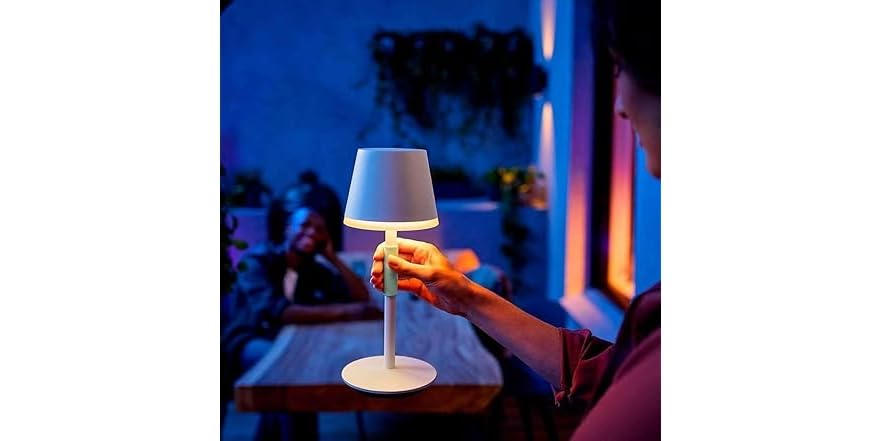 Philips Hue Go Smart Portable Table Lamp, White, 1 Pack
