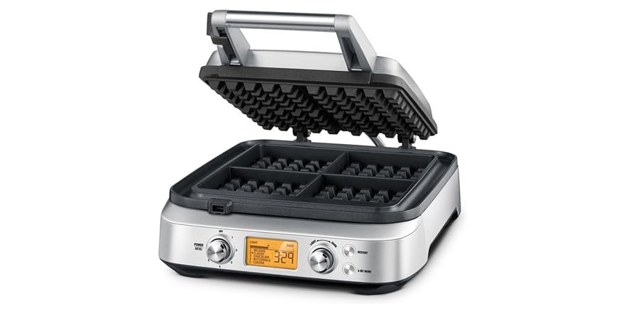 Breville The Smart 4-Slice Waffle Maker, Silver