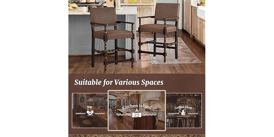 Cozyman BC075525050078 Vintage Counter Height Bar Sto