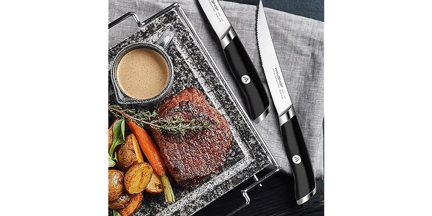 HAUSHOF Steak Knives Set of 6, German Stainless