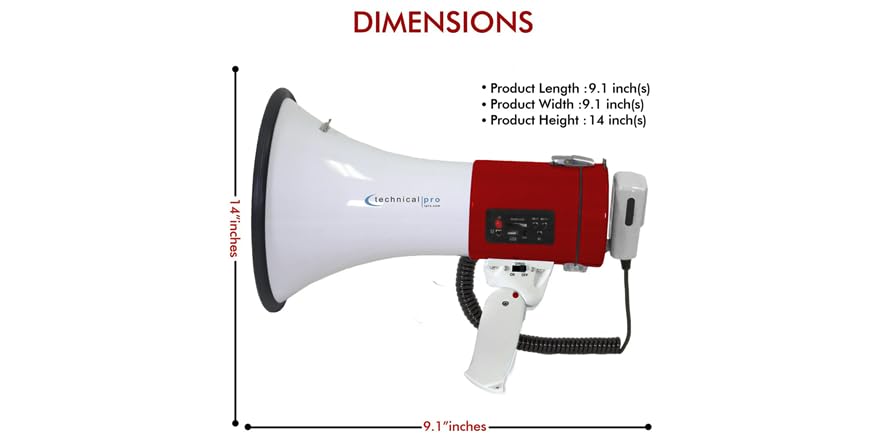40W Megaphone with Handheld Mic & Siren