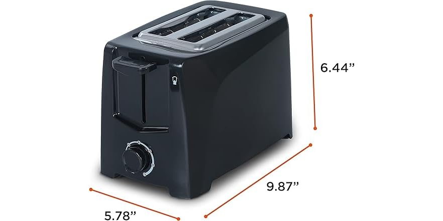Commercial Chef 2 Slice Toaster, Black