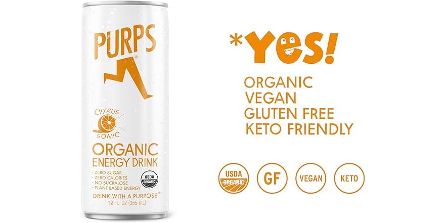Purps Organic Energy Drinks 12 Pack