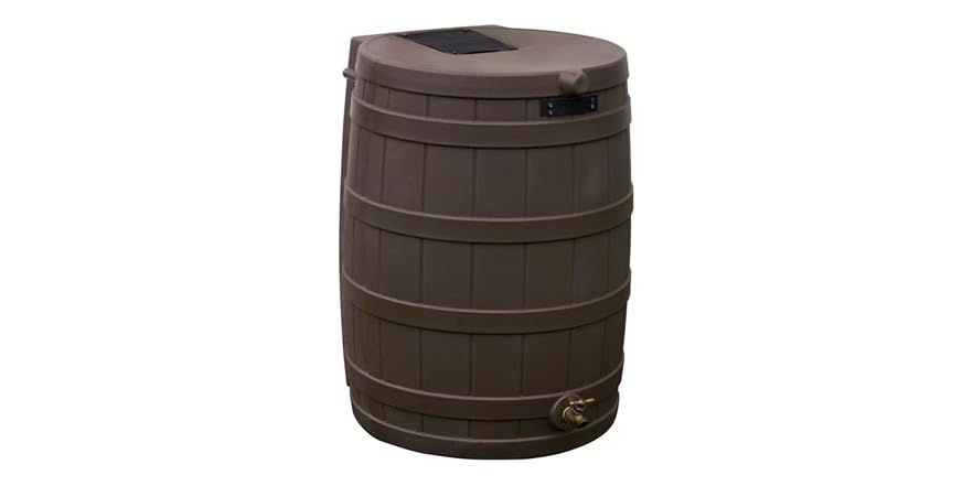 Oak Rain Barrel Wine Barrel Look 50 Gallon