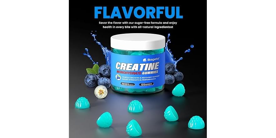 Creatine Monohydrate Gummies 5000mg Blueberry Flavor