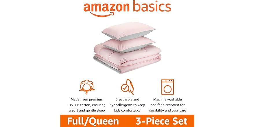 Amazon Basics Kids' 3 Piece Comforter Set