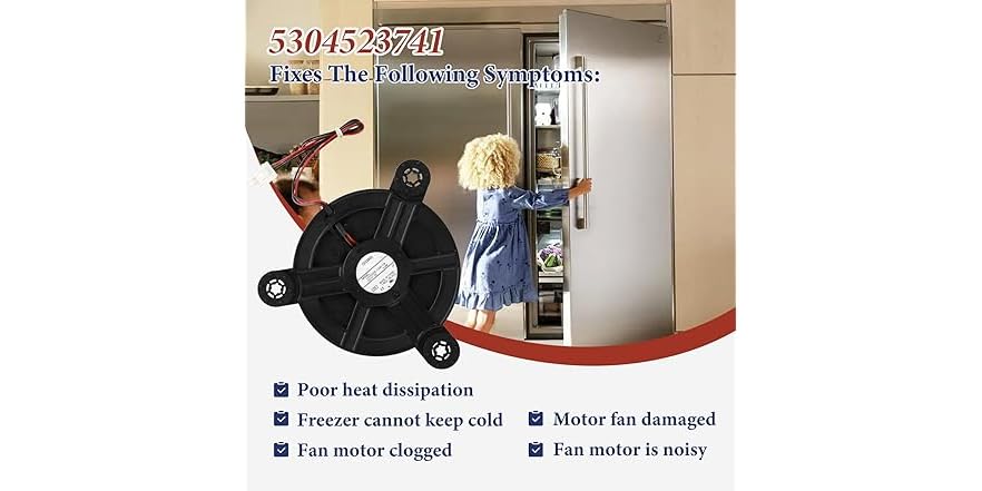 GREALTH 5304523741 Freezer Fan Motor