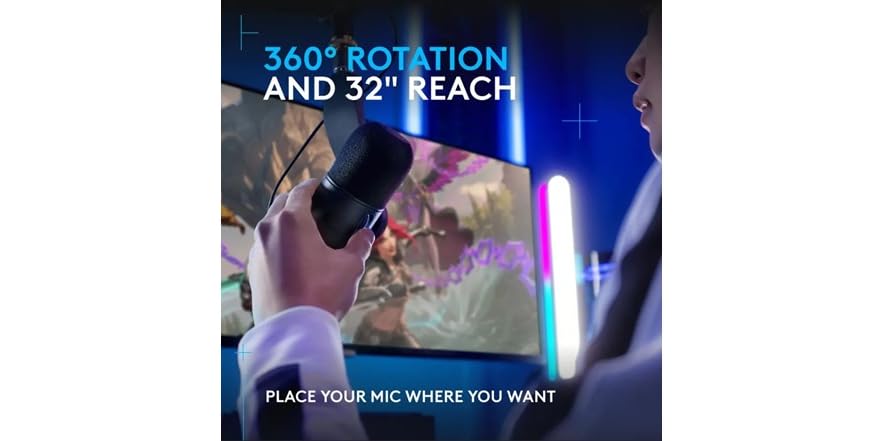 Logitech Yeticaster RGB Mic and Boom Arm