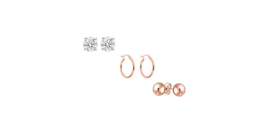 Set of 3 Sterling Silver Earring Set