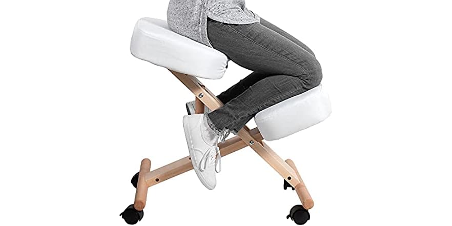 VIVO White Ergonomic Kneeling Chair w-Wheels