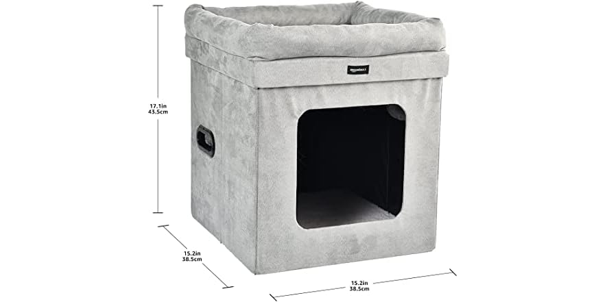 Amazon Basics Collapsible Cube Cat Bed