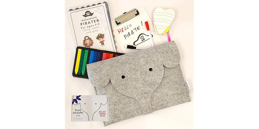 Kids Travel Activity Kit (Pack of 2)- Gray