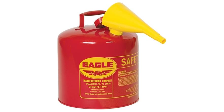 5 Gallon Galvanized Steel Gas Can, Red