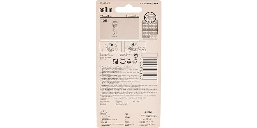 Braun 40B CoolTec Shaver Series Replacent Razor Head