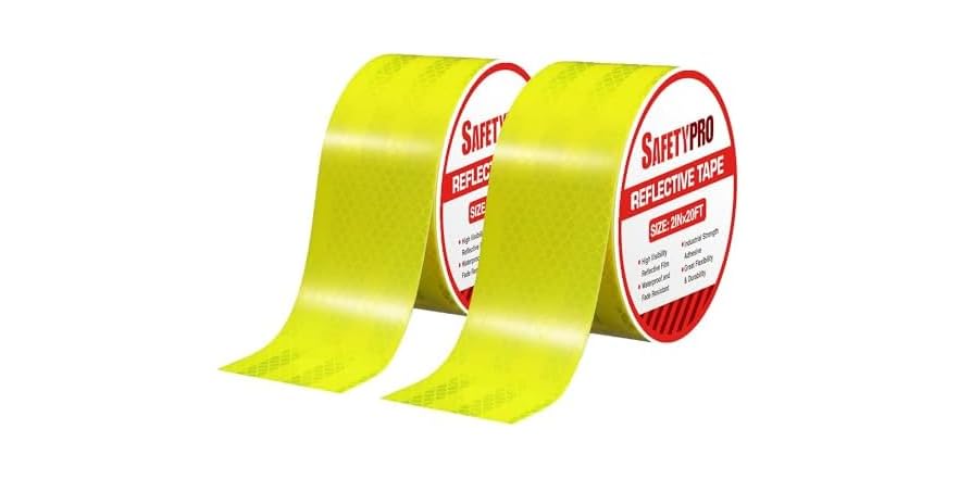 SafetyPro 2 Pack Yellow Reflective Tape (2inx20ft)