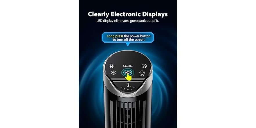 Grelife 13'' tower fan