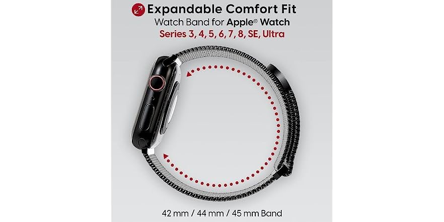 TALK WORKS Stainless Steel Mesh Loop Watch Band for Apple Watch