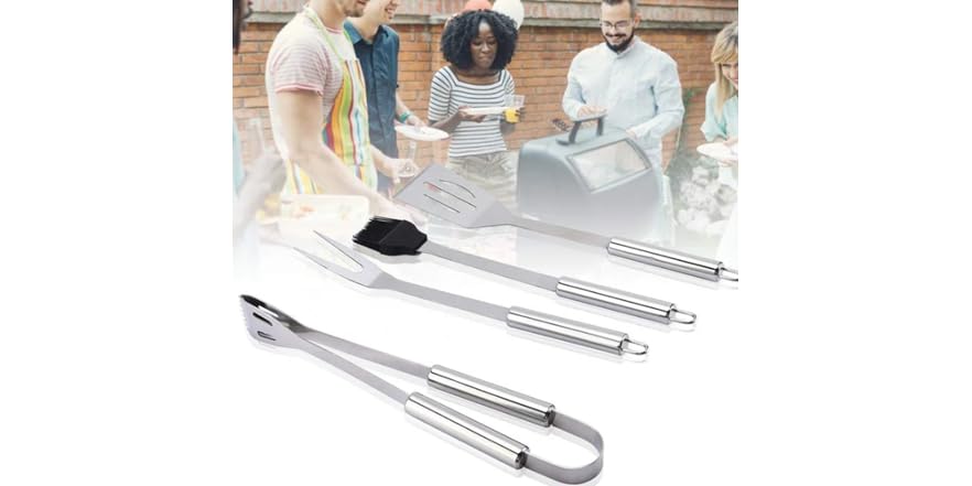 4 PC Tool Set Stainless Steel Grill Accessories