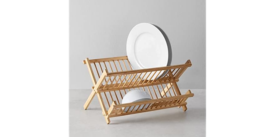 Amazon Basics 2-Tier Bamboo Dish Drying Rack