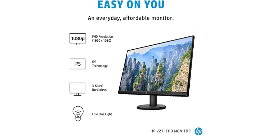 HP V27i FHD Monitor | 27-inch Diagonal F