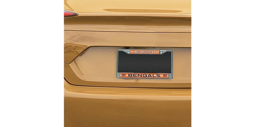 BENGALS Bling Chrome License Plate Frame