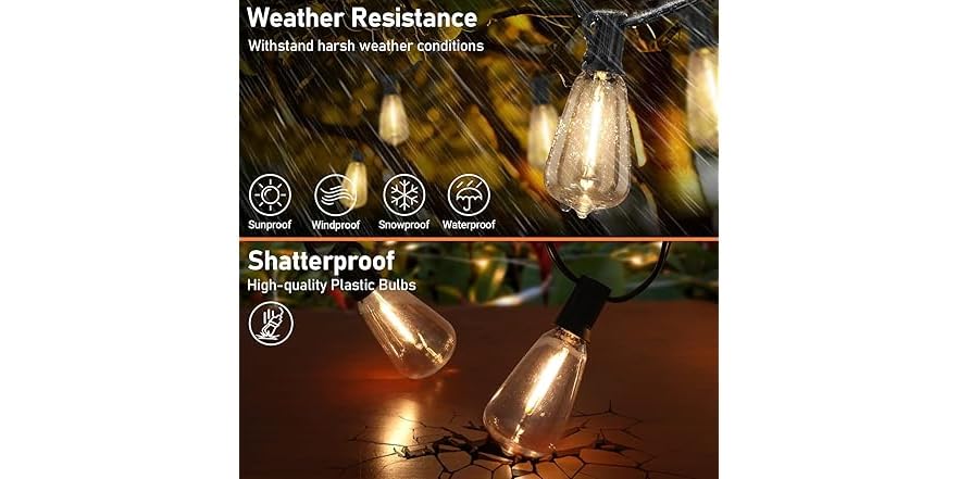Bosceos 27FT ST38 Solar String Lights