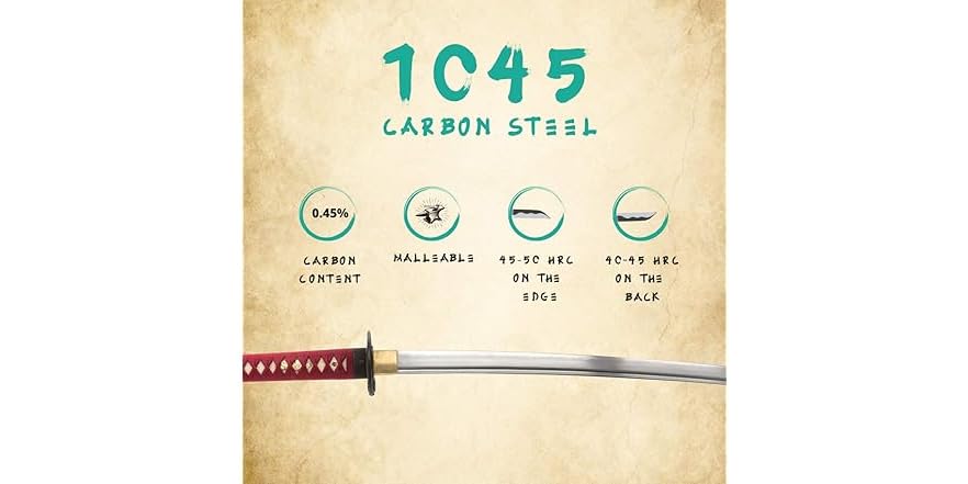 Handmade Katana Sword Warrior Red Tsuka